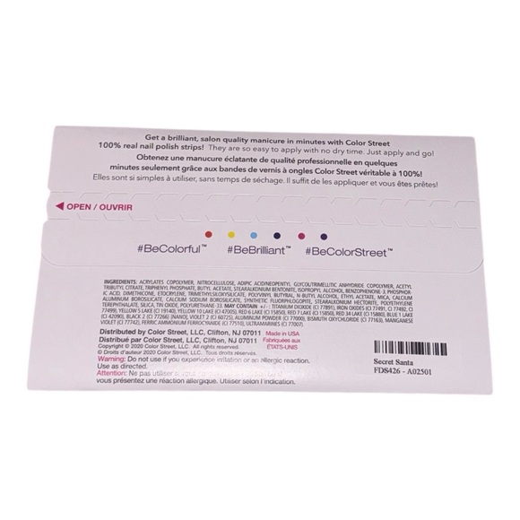 Color Street | Makeup | Color Street Secret Santa Claus Red White Black ...